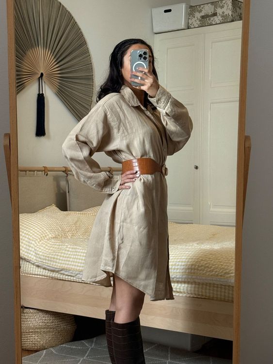 Robe chemise lin CALZEDONIA beige (Gebraucht) in Geneve für CHF 20 ...