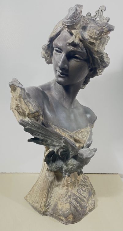 Alfred Jean Foretay (1861-1944) grosse Bronze Büste Skulptur (Gebraucht ...