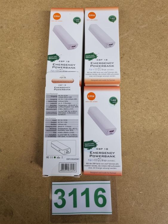 4 STÜCK NEU Powerbank (Neu und originalverpackt) in Wolfhalden für CHF 10 – mit Lieferung auf ...