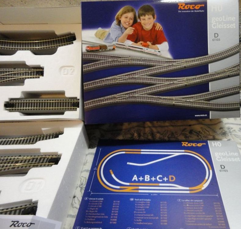 Roco GeoLine H0 61103: Gleisset D - 26 Gleise + Weichen, neu | Kaufen ...