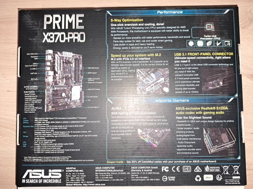 Asus Prime X370 Pro AM4 Mainboard (Gebraucht) in Gamprin für CHF 39 ...