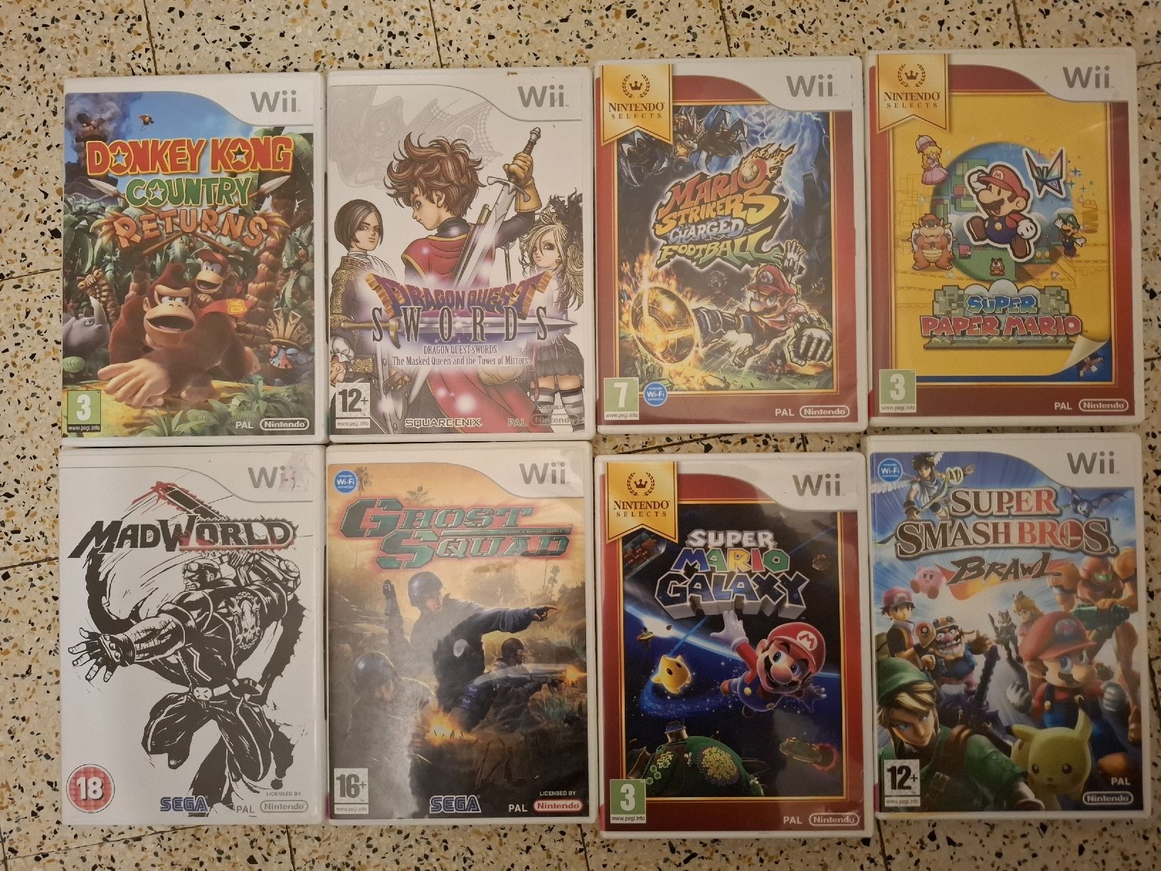 Lot 8 Jeux Nintendo Wii Mario Smash Donkey Kong Dragon Quest (Neu ...