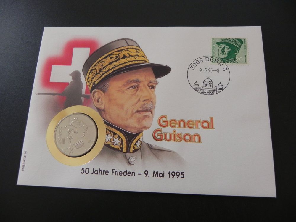 Schweiz Münzbrief 5 Franken 1989 - General Guisan 1995 (Gebraucht) in Biel/Bienne für CHF 5.6 ...