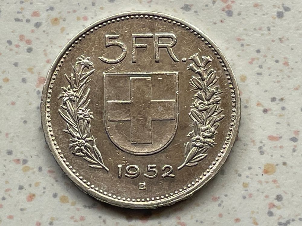 1952 5 Franken sehr gesuchter Silber-Jahrgang ! rar (Gebraucht) in Winterthur für CHF 25 – mit ...
