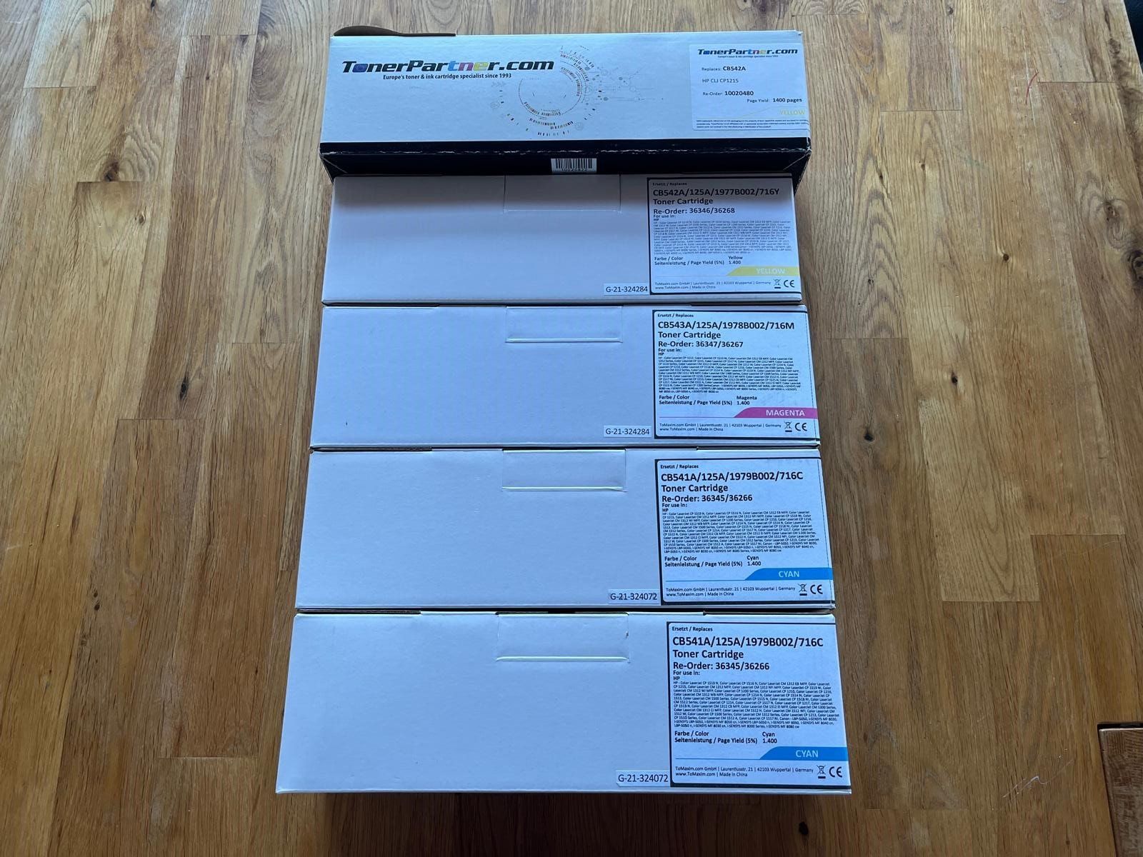 Neue Tonerkartuschen HP CB54xA Serie // 5 Stück (Neu und ...