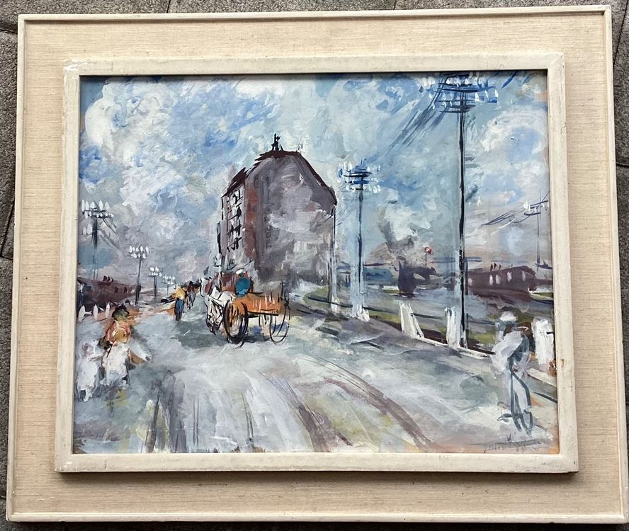 Abstrakte Gouache Gemälde Unleserlich Signiert | Kaufen auf Ricardo