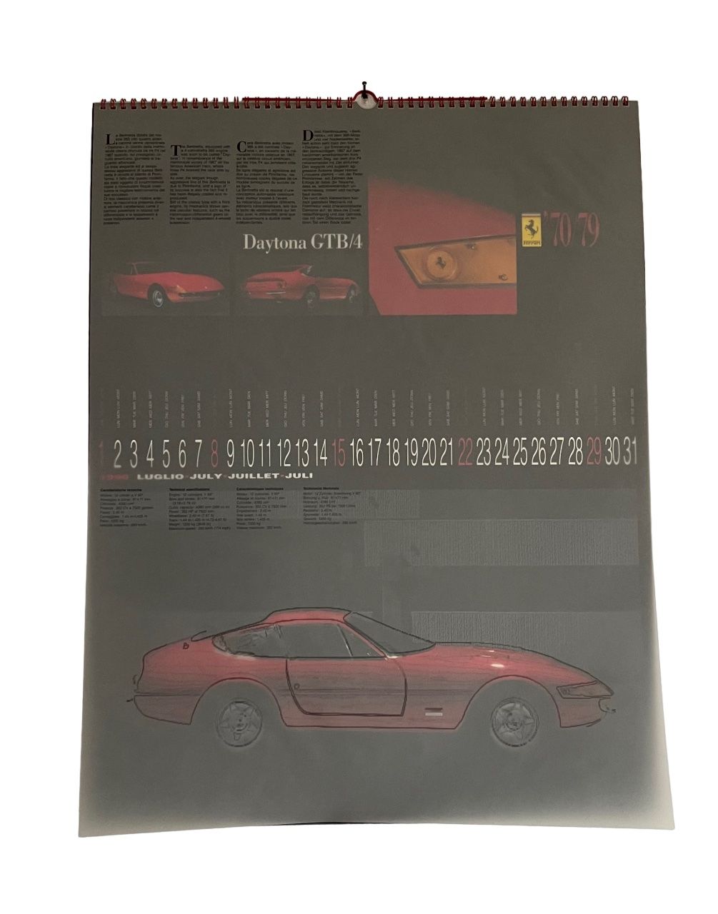 Idée Cadeau:Calendrier officiel FERRARI 1990-Edition limitée (Gebraucht ...