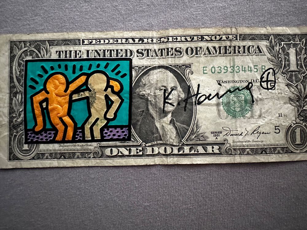 Keith Haring „Originale Banknote mit Unterschrift“ (Gebraucht) in ...