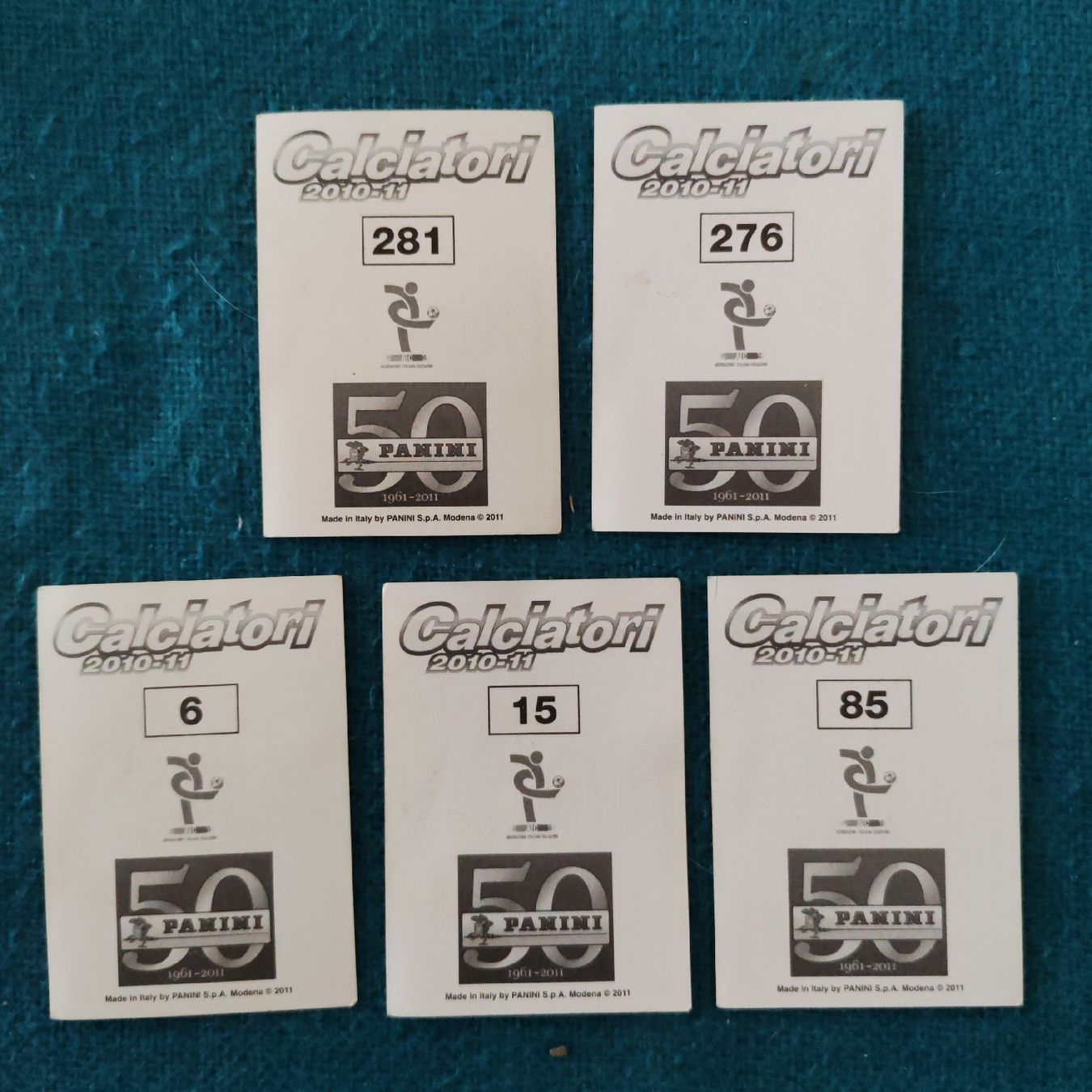 5 Calciatori PANINI 2010-11 ITALIA vintage Stickers Figurine (Nuovo ...