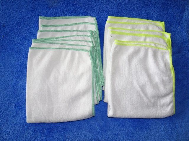Microfiber-Tücher 30x37cm NEU, 6Stück weiss, farbig umhäkelt (Gebraucht ...