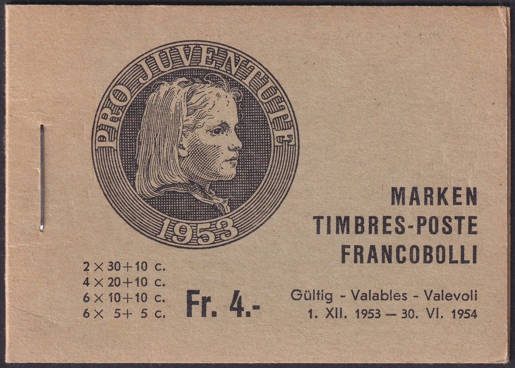 1953, Markenheft Nr.2a ungebraucht Pro Juventute, Kat: 250.- (Gebraucht ...