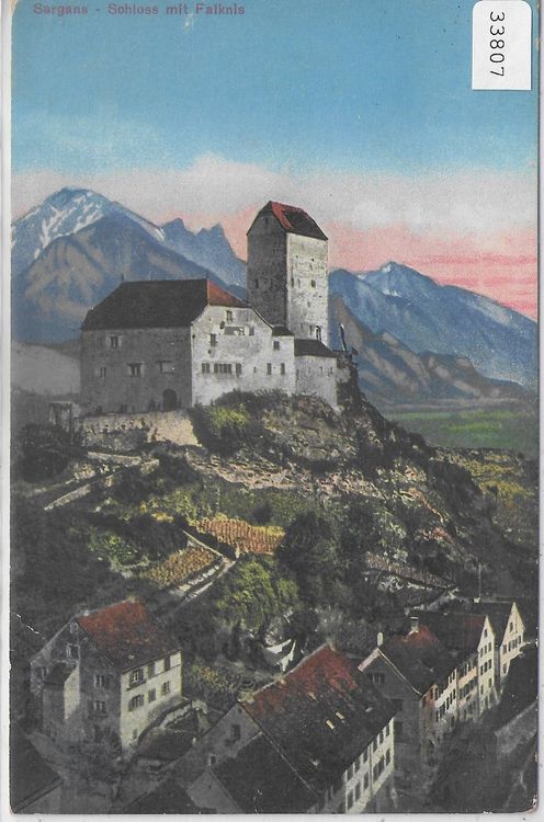 Sargans - Schloss mit Falknis - Litho (Gebraucht) in Ettingen für CHF 2 – mit Lieferung auf ...
