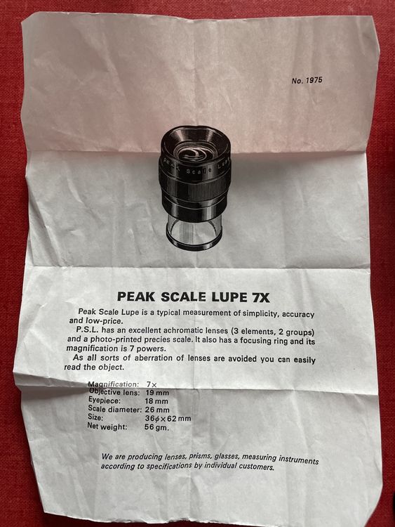 Peak Scale Lupe 7x Leuze Electronic | Kaufen auf Ricardo