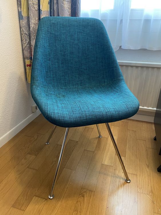 Stuhl gepolstert petrol 50er/60er Jahre (Gebraucht) in Sempach für CHF 45 – nur Abholung auf ...