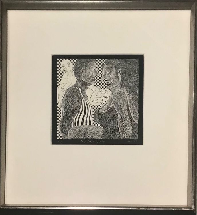 KÜNSTLER ? UNLESERLICH SIGNIERT HOLZSCHNITT MIT RAHMEN (Gebraucht) in Gersau für CHF 50 – mit ...