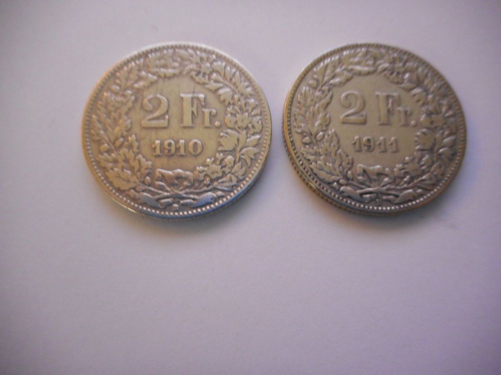 2 x 2 Fr. silber uralt 1910+1911 | Kaufen auf Ricardo