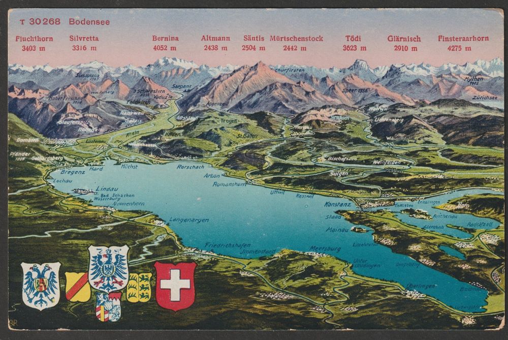 AK SG/TG: ungel., Vogelschau Richtung Schweiz / Toggenburg (Gebraucht ...