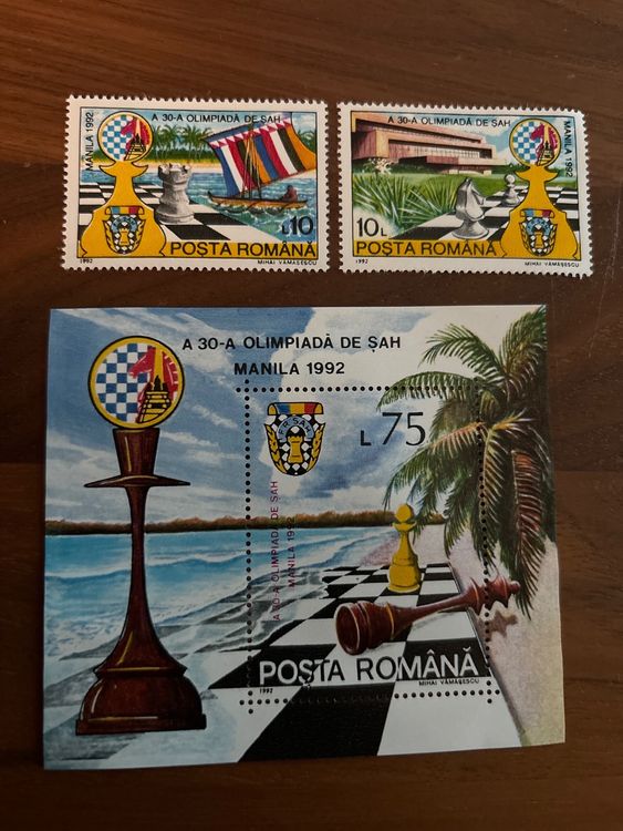 Rumänische Briefmarken Schach Olympiade 1992 Manila (Neu (gemäss Beschreibung)) in Zürich für ...
