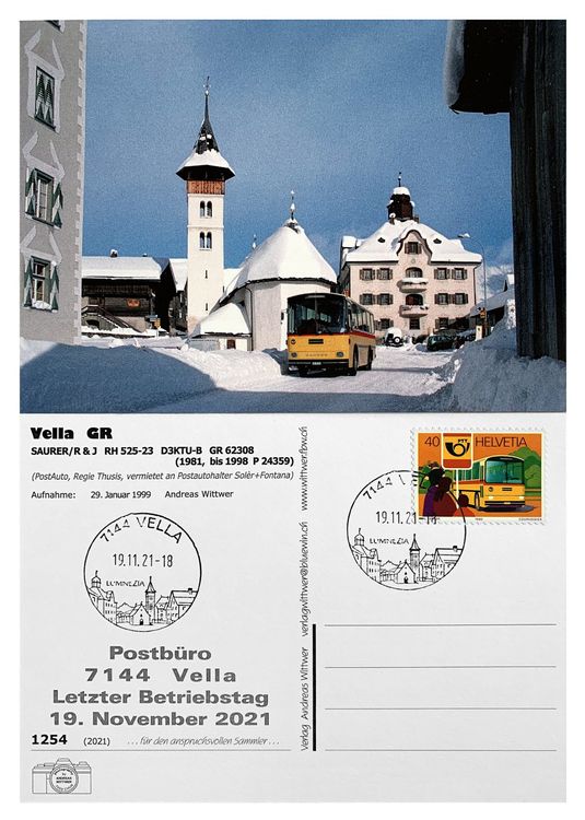 Vella Villa GR Val Lumnezia Letzttag Post Postauto Saurer RH | Kaufen auf Ricardo