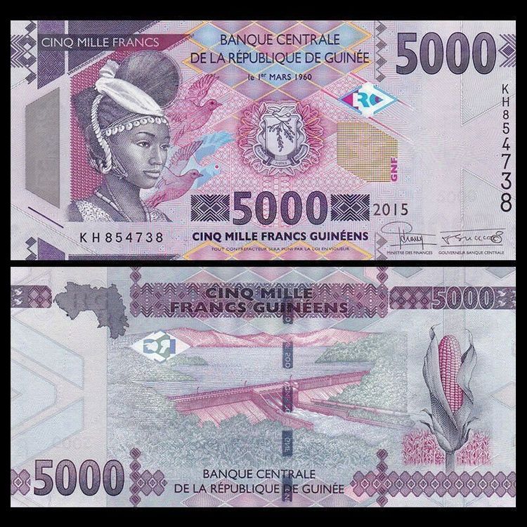 5000 Francs Guinea UNC (Neu und originalverpackt) in Auw für CHF 5.5 ...