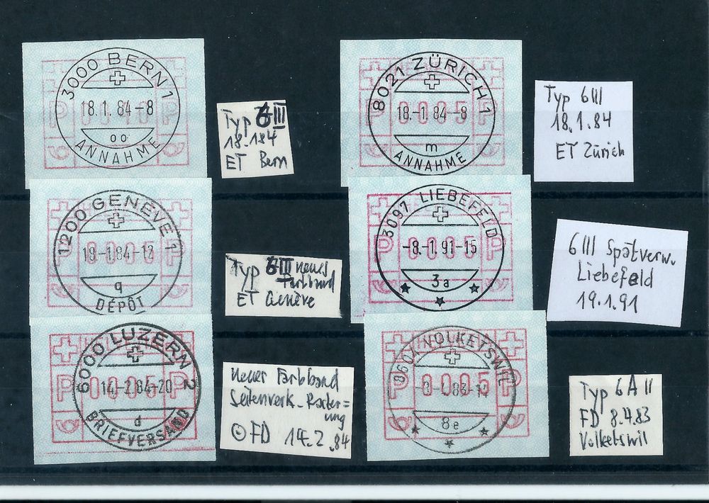 6 ATM, saubere Vollstempel, verschiedene Früh- und Spätverw. | Kaufen auf Ricardo