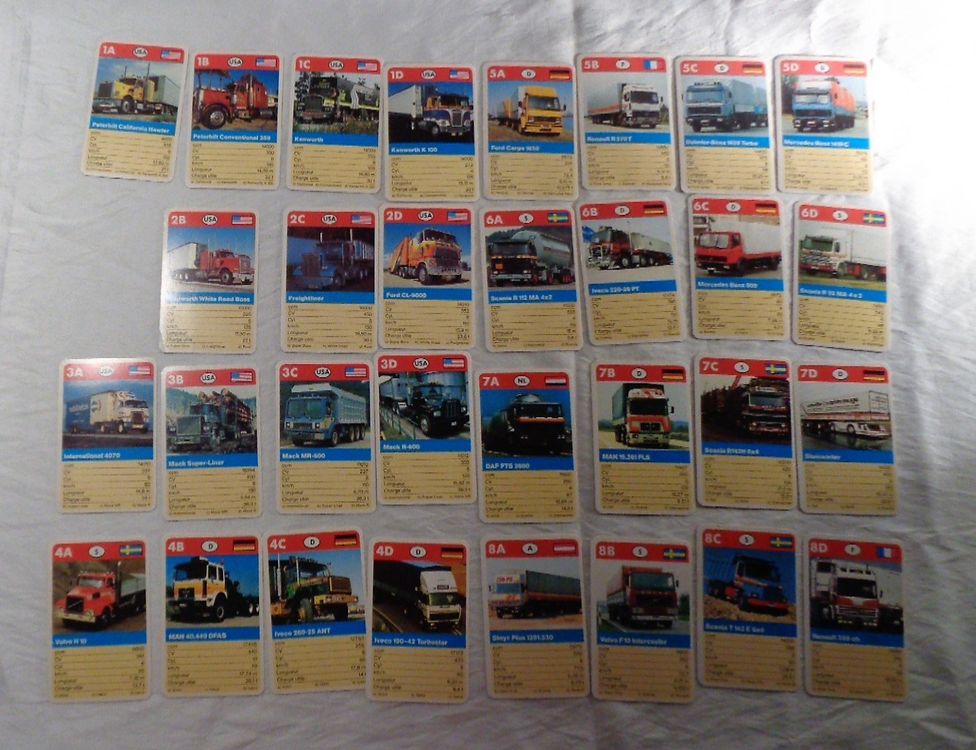 Auto Quartett - Geants (Lastwagen) Jeu D'Atout / 31 Karten (Gebraucht ...