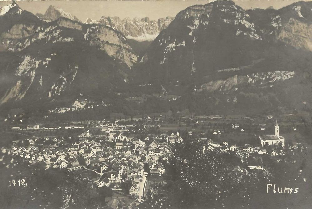Flums SG Dorfansicht 1920 sehr gut erhalten (Neu (gemäss Beschreibung ...