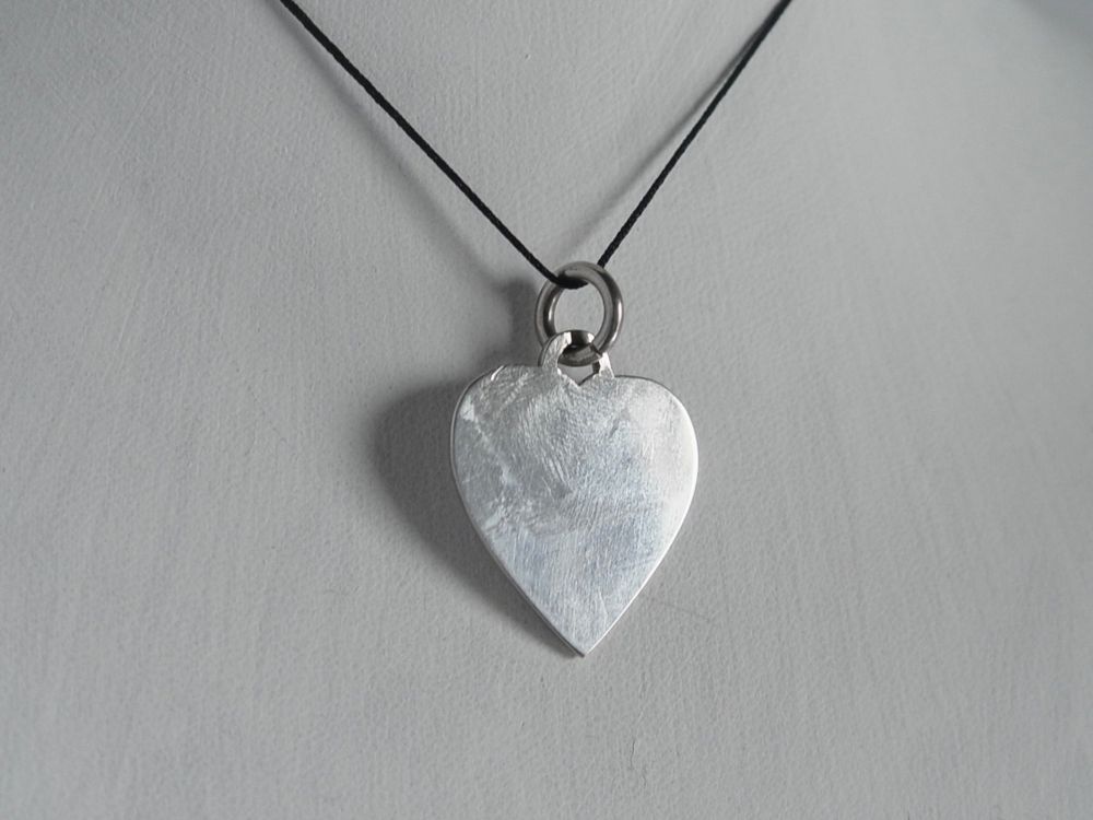 Silberplättchen Herzform (dog tag) zum gravieren, Silber 925 (Gebraucht ...
