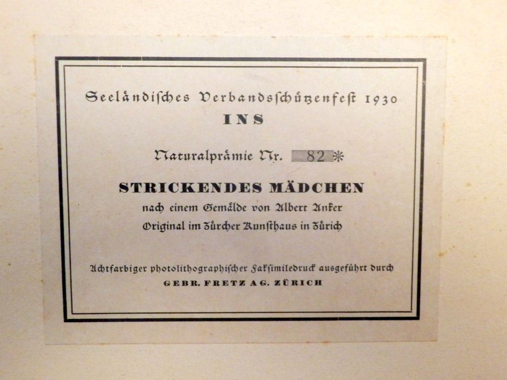 Albert Anker Druck, strickendes Mädchen und Schulknabe 1875 (Gebraucht ...
