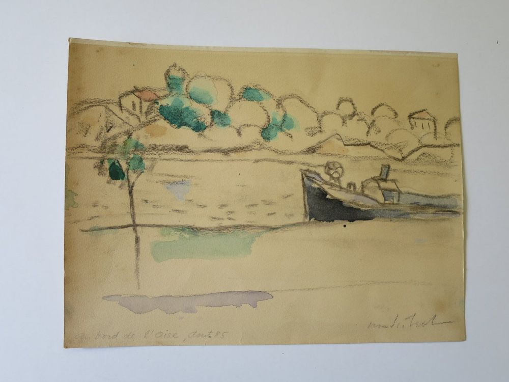 Zeichnung von Karl Madritsch Nr. 169: Flusslandschaft (Gebraucht) in ...