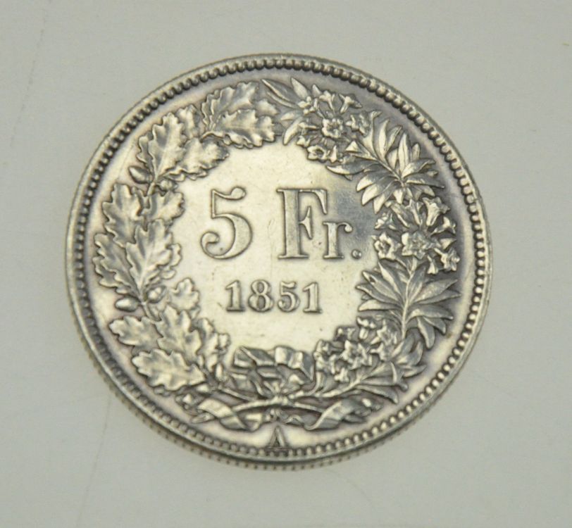 5 Franken 1851 A Sitz. Helvetia Silbermünze Schweiz (Gebraucht) in Wettingen für CHF 239 – mit ...