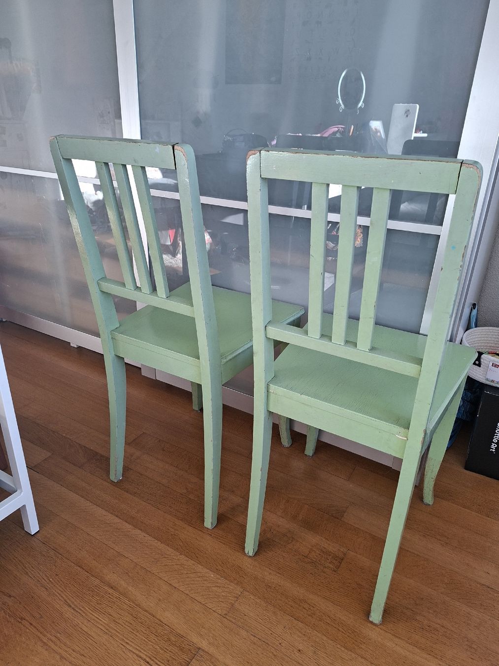 2er Set Vintage Stühle, Shabby Chic, grün, Einzelstücke! (Gebraucht) in ...