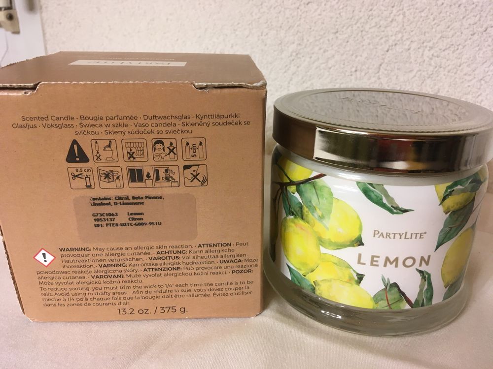 Partylite DWG 3 Docht LEMON 375 Gramm (Neu und originalverpackt) in ...