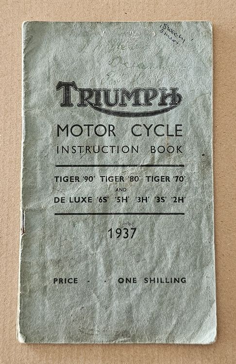 Triumph Motorcycle Instruction Book Tiger 1937 (Gebraucht) in Meyrin ...