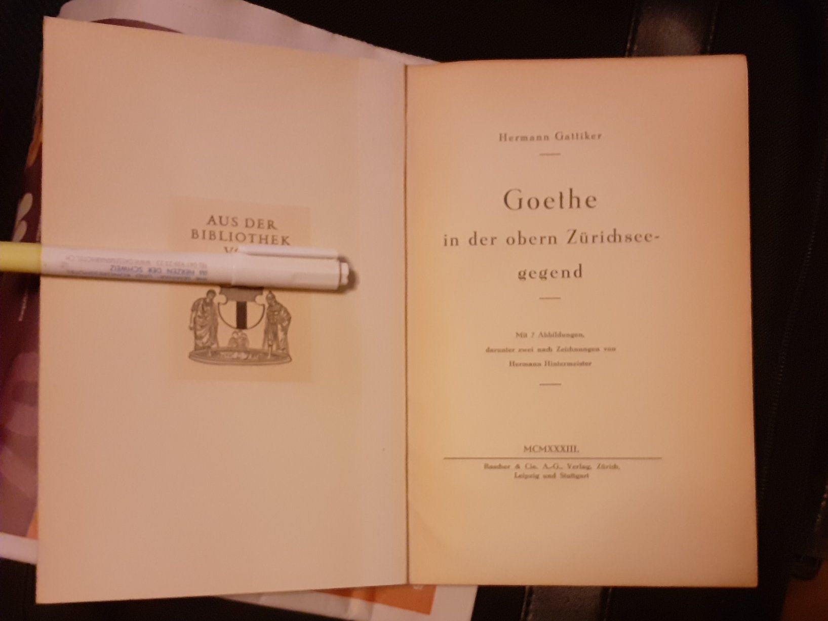 Goethe in der obern Zürichsee-Gegend v. Hermann Gattiker EA (Gebraucht ...
