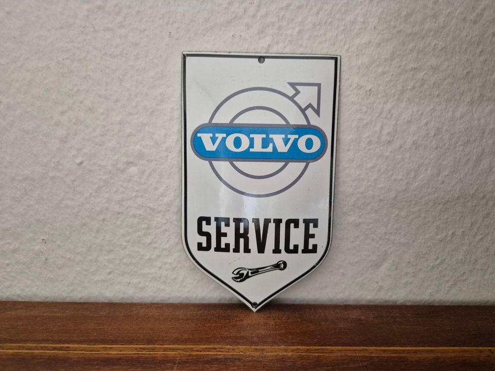 Emailschild Volvo Service Werkstatt Auto Logo Emaille Schild (Neu ...