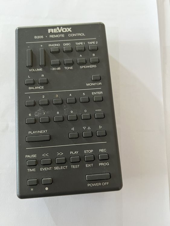 Revox B205 Fernbedienung Remote Control Vintage HiFi Anlage (Gebraucht ...