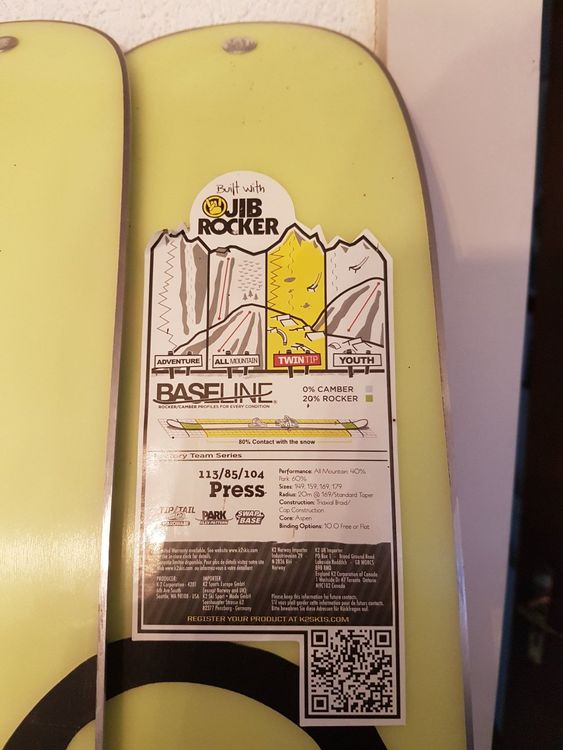 K2 Press JIB Rocker Ski (Neu (gemäss Beschreibung)) in für CHF 205 ...