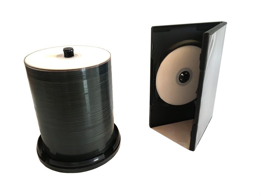 CD-R Rohlinge Spindel mit CD-Hülle Schwarz, 100 Stück (Neu und ...