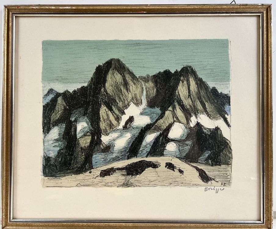 Berglandschaft Lithographie signiert. (Gebraucht) in Neuhausen am Rheinfall für CHF 15 – mit ...
