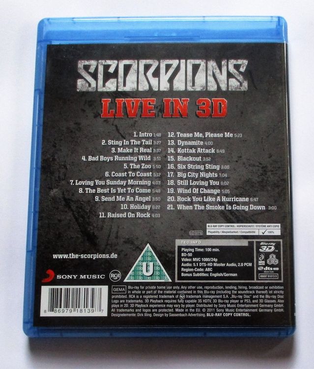SCORPIONS - Live In 3D | Kaufen auf Ricardo