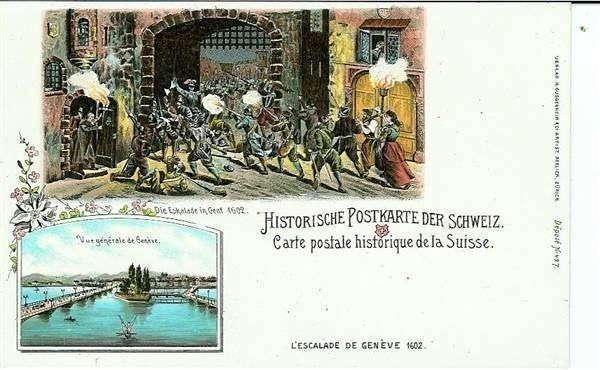 Genf GE Litho Escalade 1602 Top ca. 1910 Verlag Guggenheim (Neu (gemäss ...