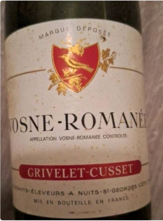 Vosne-Romanée 1978 Grivelet-Cusset (Neuf (Voir description)) à ...