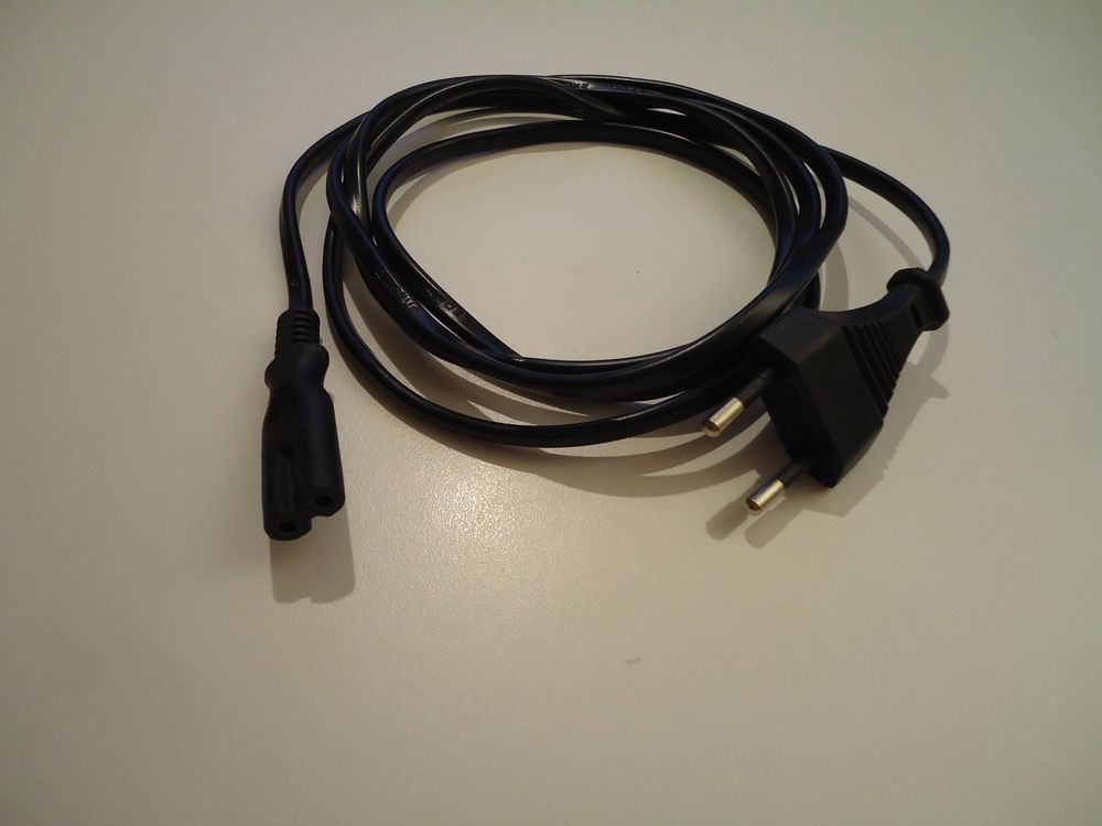 Netzkabel Gerätekabel 2 Polig Eurostecker schwarz 1.8m | Kaufen auf Ricardo