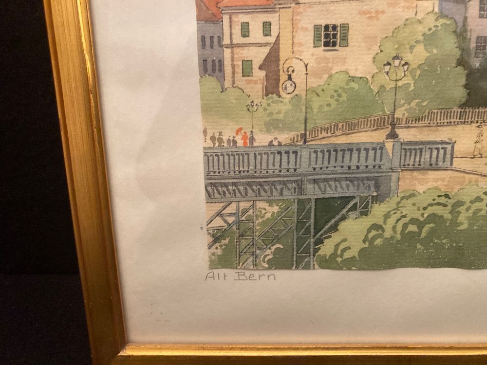 Aquarell, Walter Eggimann, alte Hochschule in Bern (Gebraucht) in Bösingen für CHF 81 – mit ...