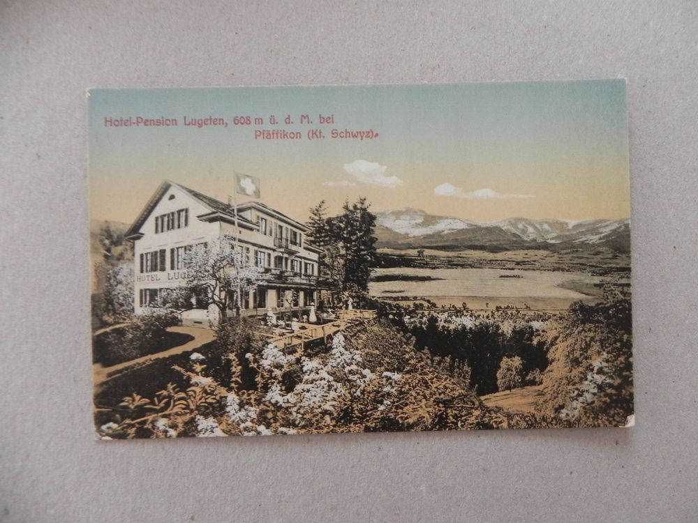 Karte Pfäffikon Bez.Höfe SZ Hotel Pension Lugeten ca. 1920 (Gebraucht) in Siebnen für CHF 15 ...