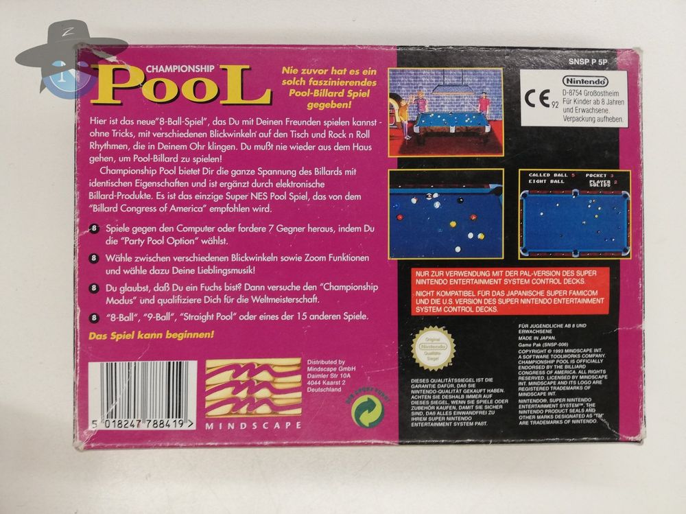 Pool Championship inkl. Poster ! / Super Nintendo SNES (D'occasion) à ...