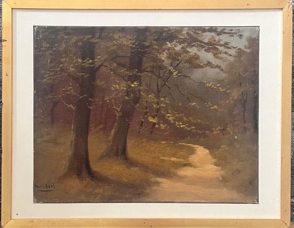 Wald Szene Gemälde, Unleserlich Signiert | Kaufen auf Ricardo