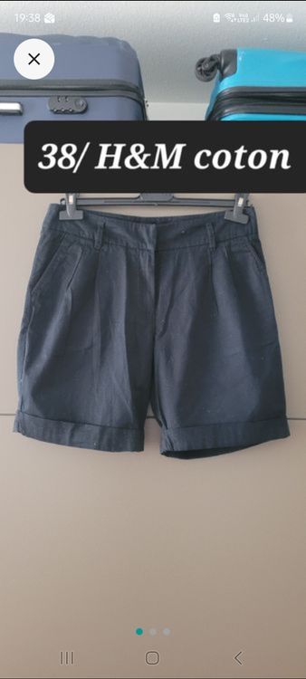 Short H&M noir coton taille 38 - NEUF (Neuf (Voir description)) à Vevey ...