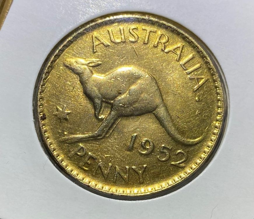 GB Australien 1 Penny 1952 George VI Perth Minth mit Punkt | Acheter ...